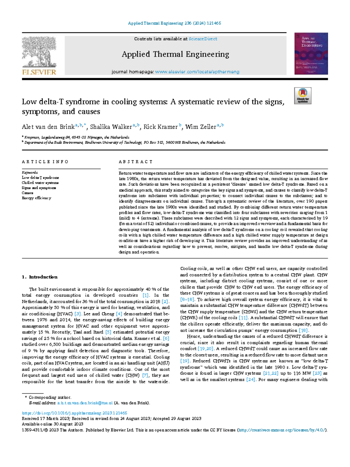 Low Delta-T Syndrome in Cooling Systems: A Systematic Review (ENG 236 ...