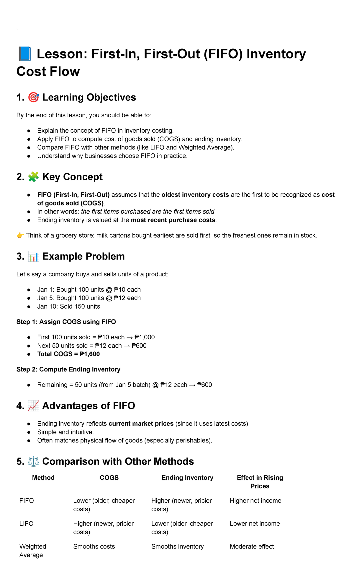 FIFO Inventory Cost Flow: Understanding First In First Out Method - Studocu