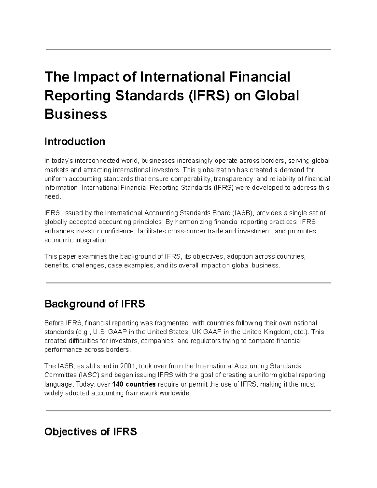 IFRS 101: The Global Impact of International Financial Reporting ...