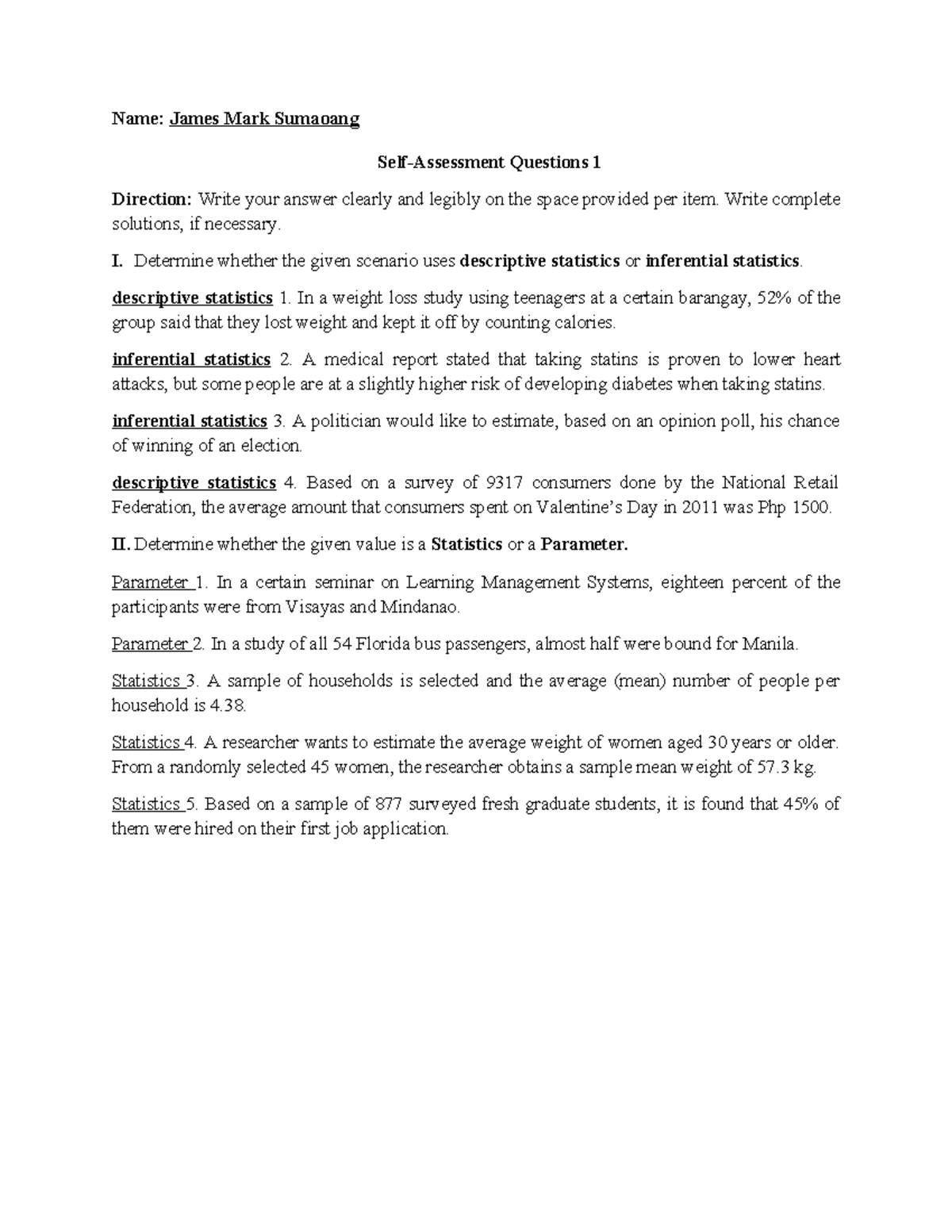 Assignment: Statistics Concepts and Applications (STAT101) - Studocu