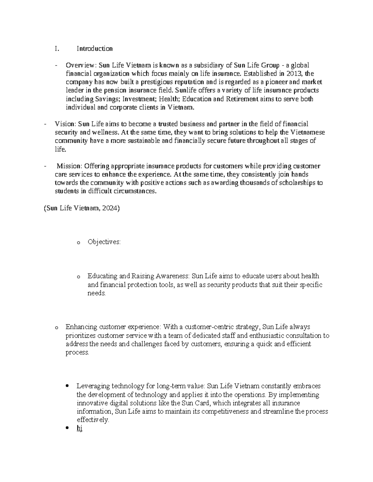 DMC ASM 1 - DMC draft asm 1 sun life - I. Introduction Overview: Sun ...
