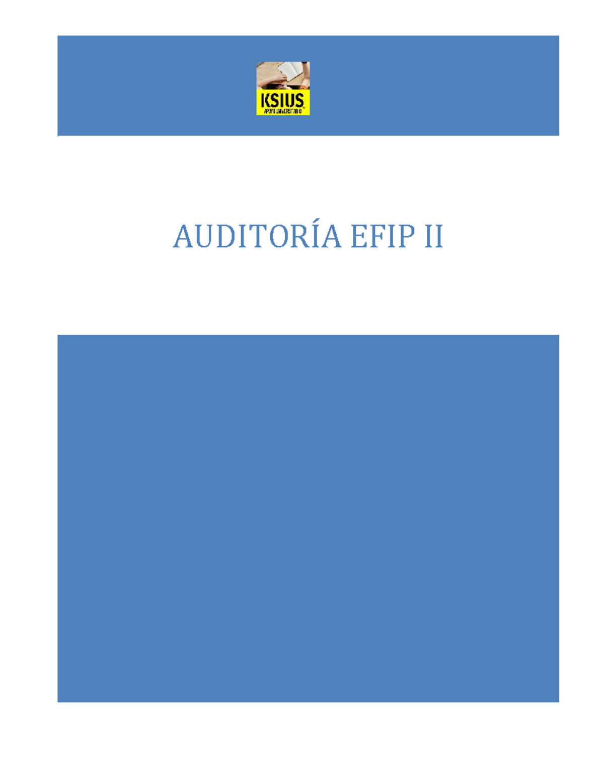Resumen de Auditoría EFIP II: Conceptos y Metodología - Studocu