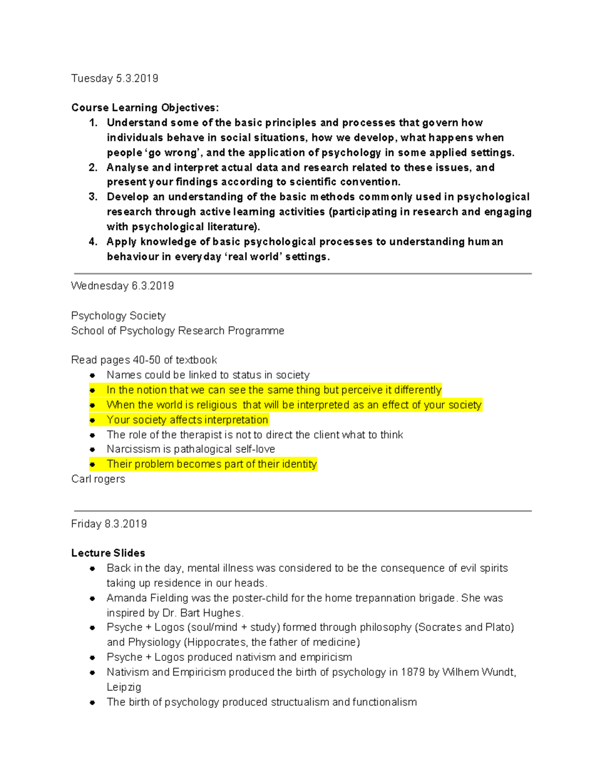 PSYC 121 - Comprehensive Lecture Notes on Psychology Principles and ...