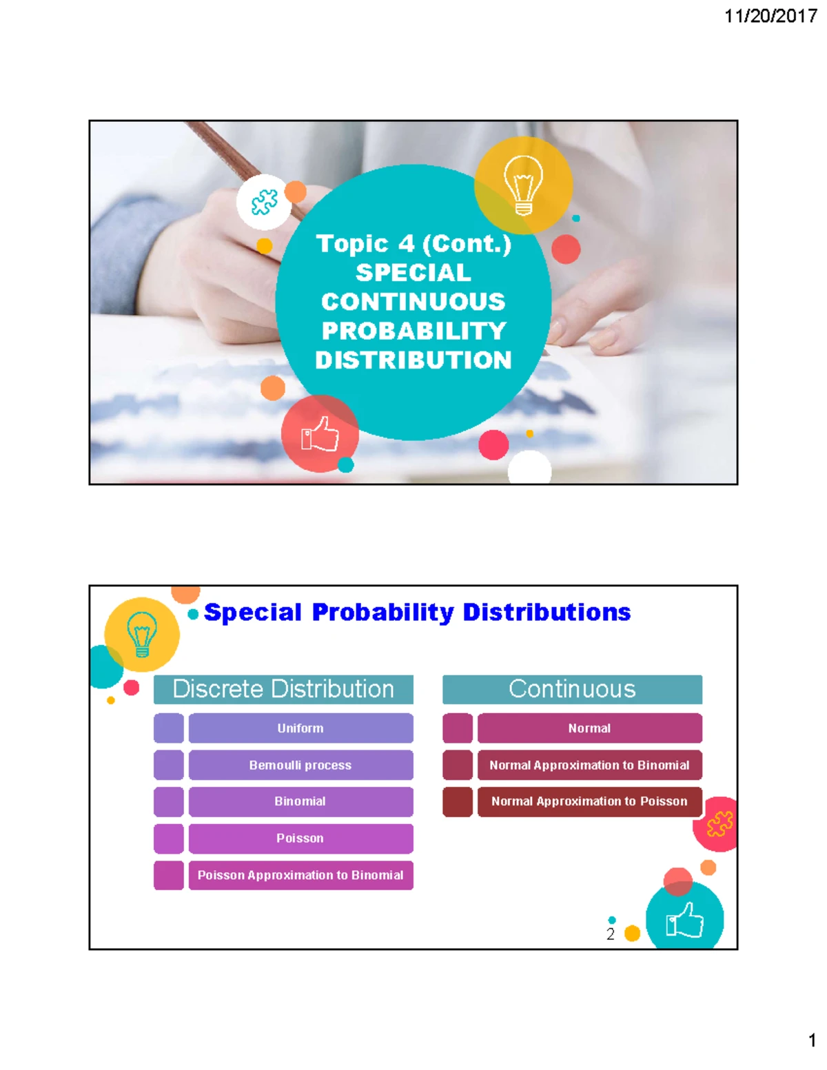 STA416 Lecture Notes - Special Continuous Probability Distributions ...