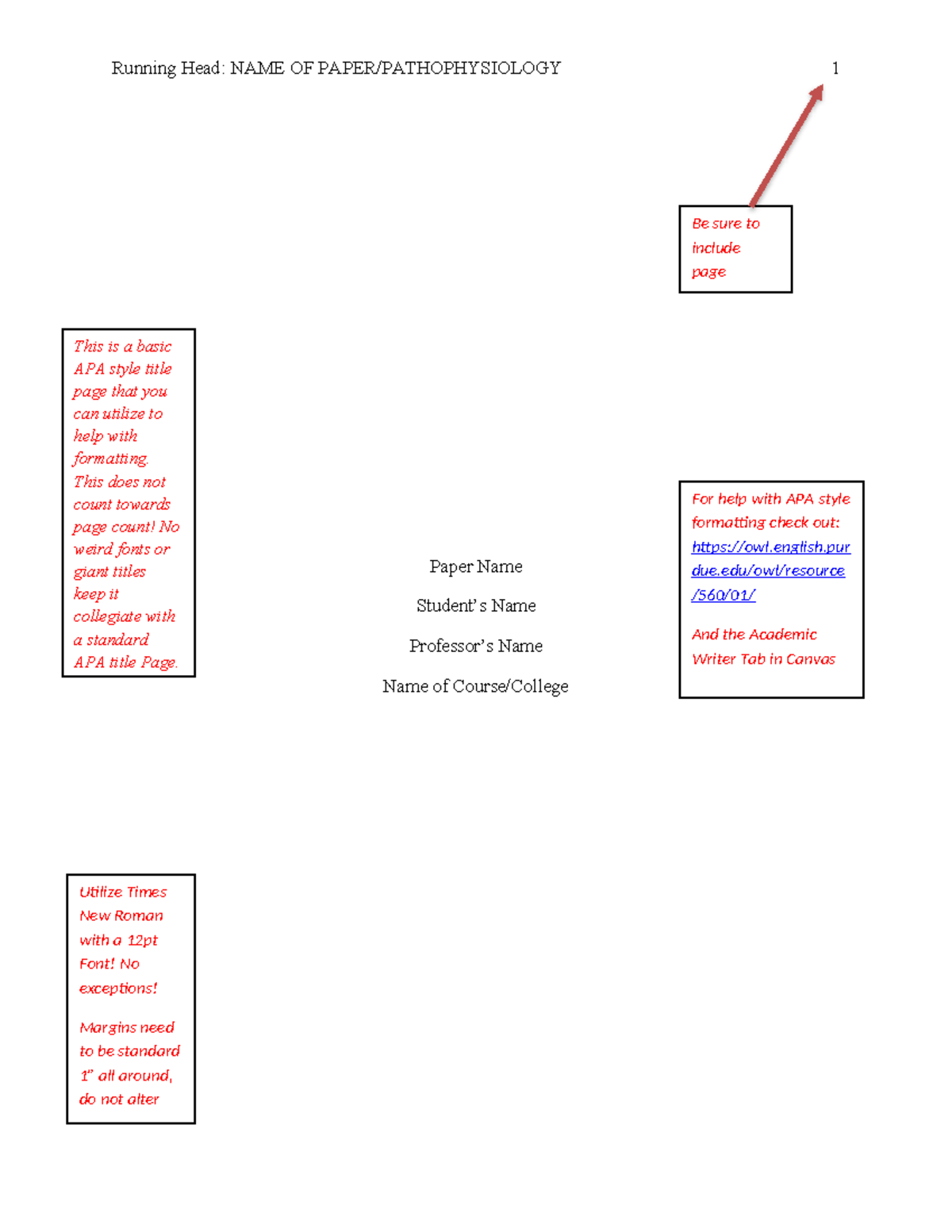 Pathophysiology Paper Format Guidelines (PTH 101) - Studocu