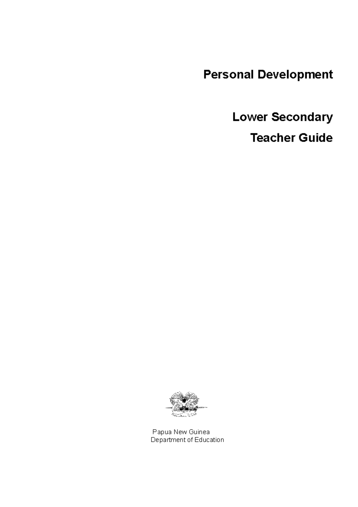 Personal Development Lower Secondary Teacher Guide (Grades 9-10) - Studocu