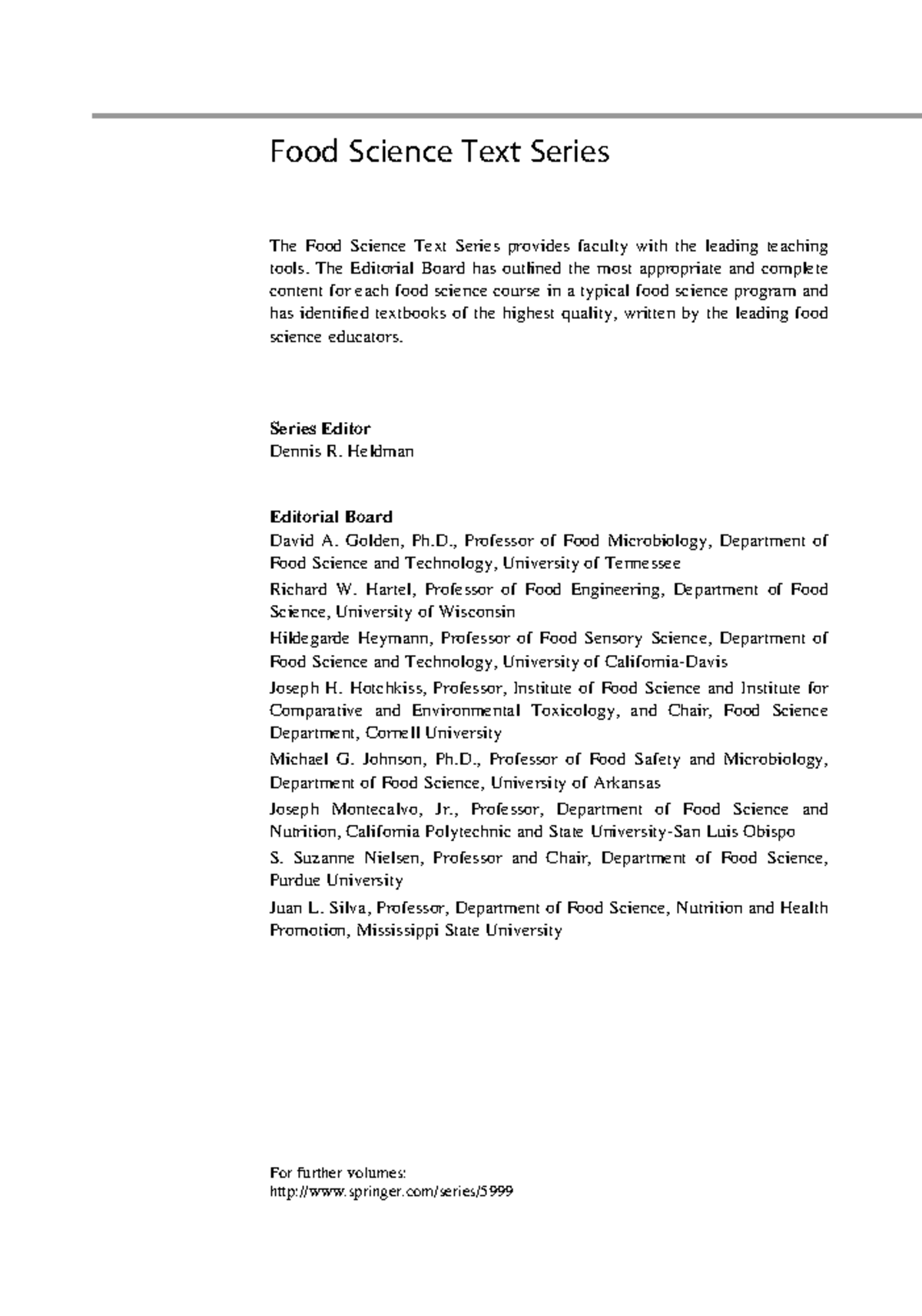 Food Science Text Series: Essentials of Food Science (4th Ed.) - Studocu