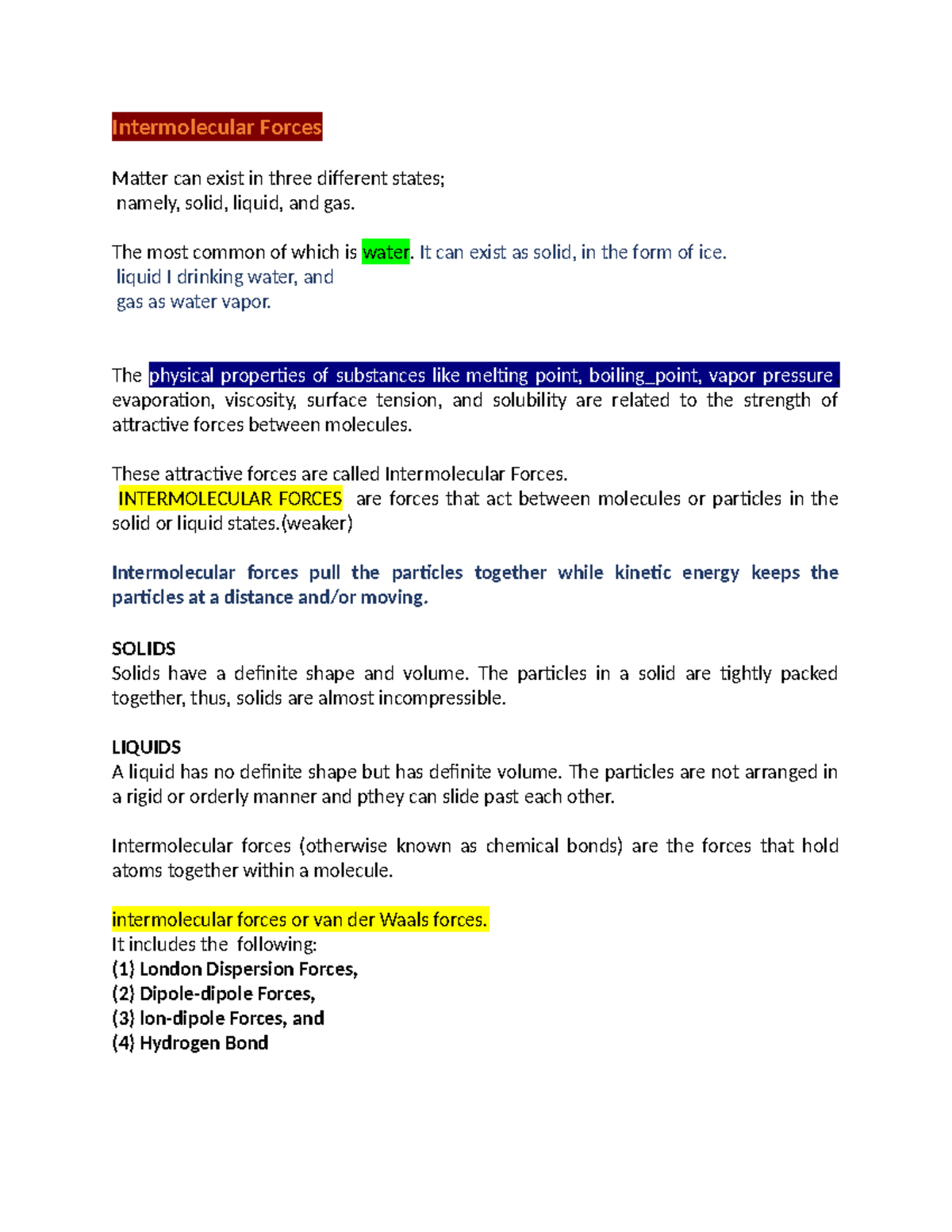 Chem-lesson - this is for educational purposes only - Intermolecular ...