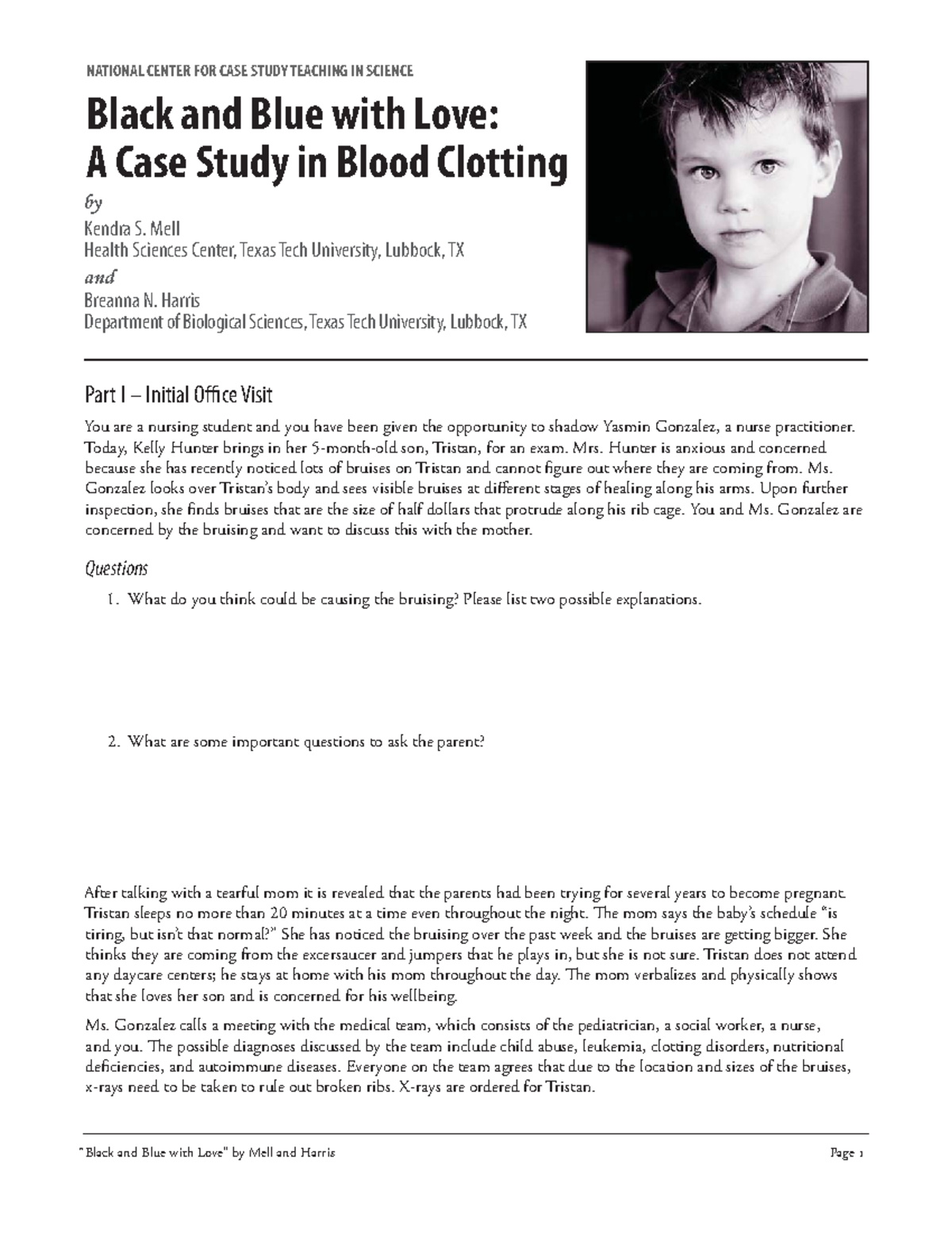 Case Study on Blood Clotting Disorders in Pediatric Patients (HS 101 ...