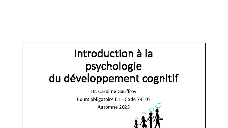 Quiz Chapitre 1 - Introduction à la Psychologie du Développement ...