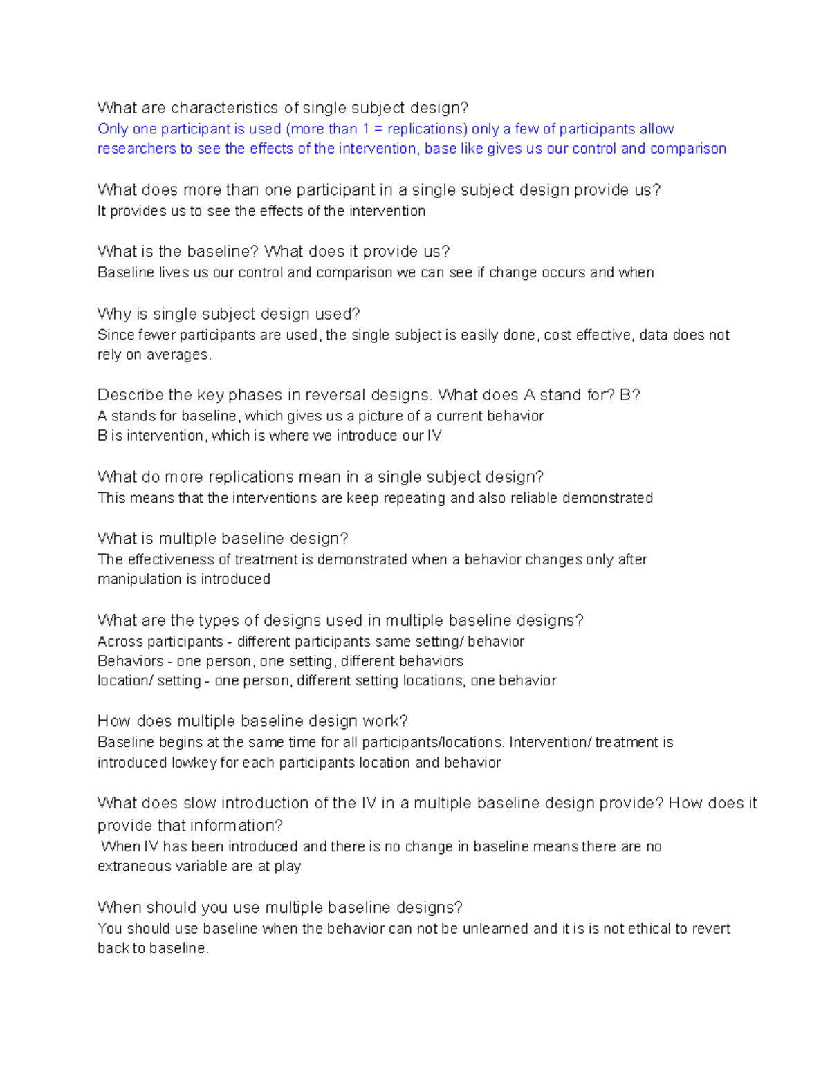 Unit 4 Study Guide: Key Concepts in Single Subject & Multiple Baseline ...