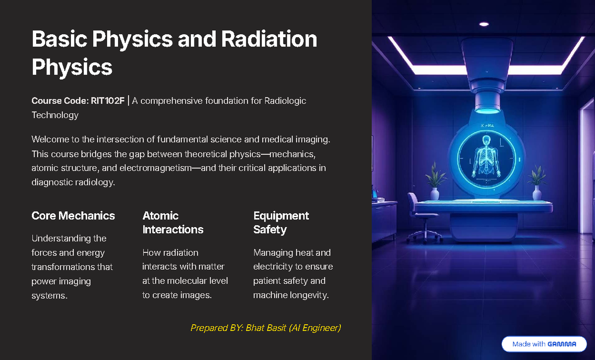 Basic Physics & Radiation Physics Notes - RIT102F - Studocu