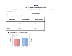 PSY 375 Module Four Lab Worksheet Template - PSY 375 Module Four Lab ...