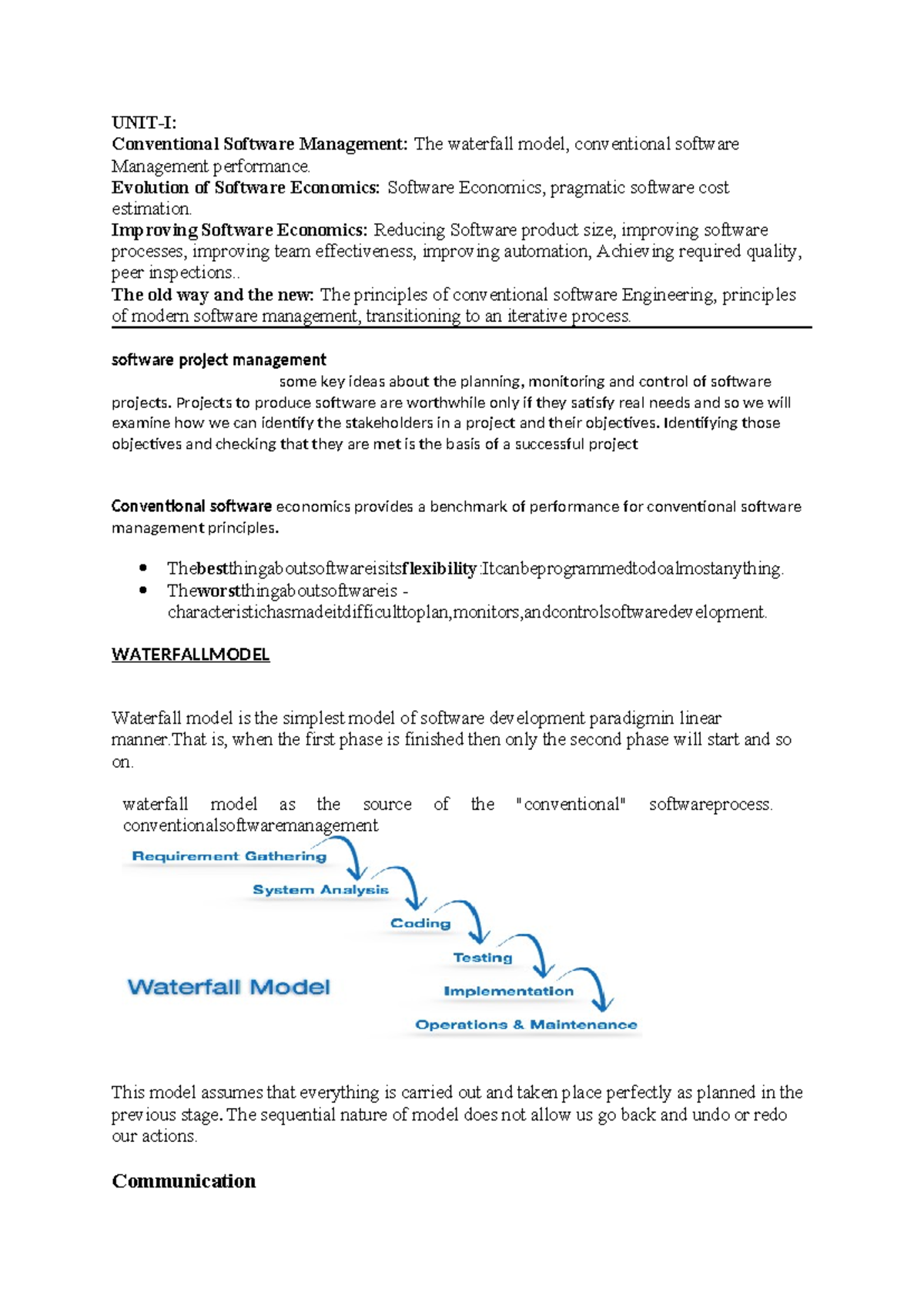 Final Exam Notes for SPM UNIT-1 - CSE JNTUK R20 Software Project ...