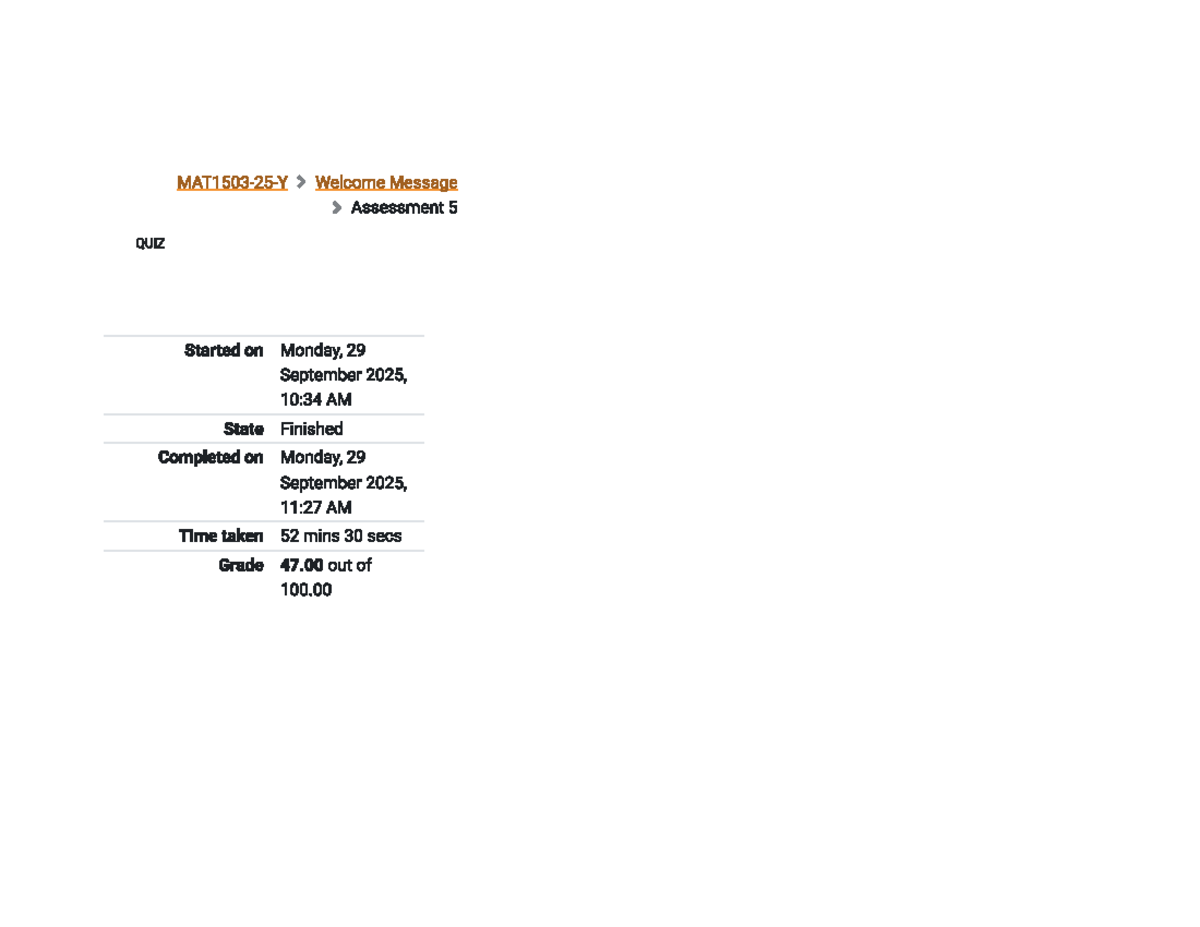 Assessment 5 QUIZ Notes for Linear Algebra Concepts - Studocu