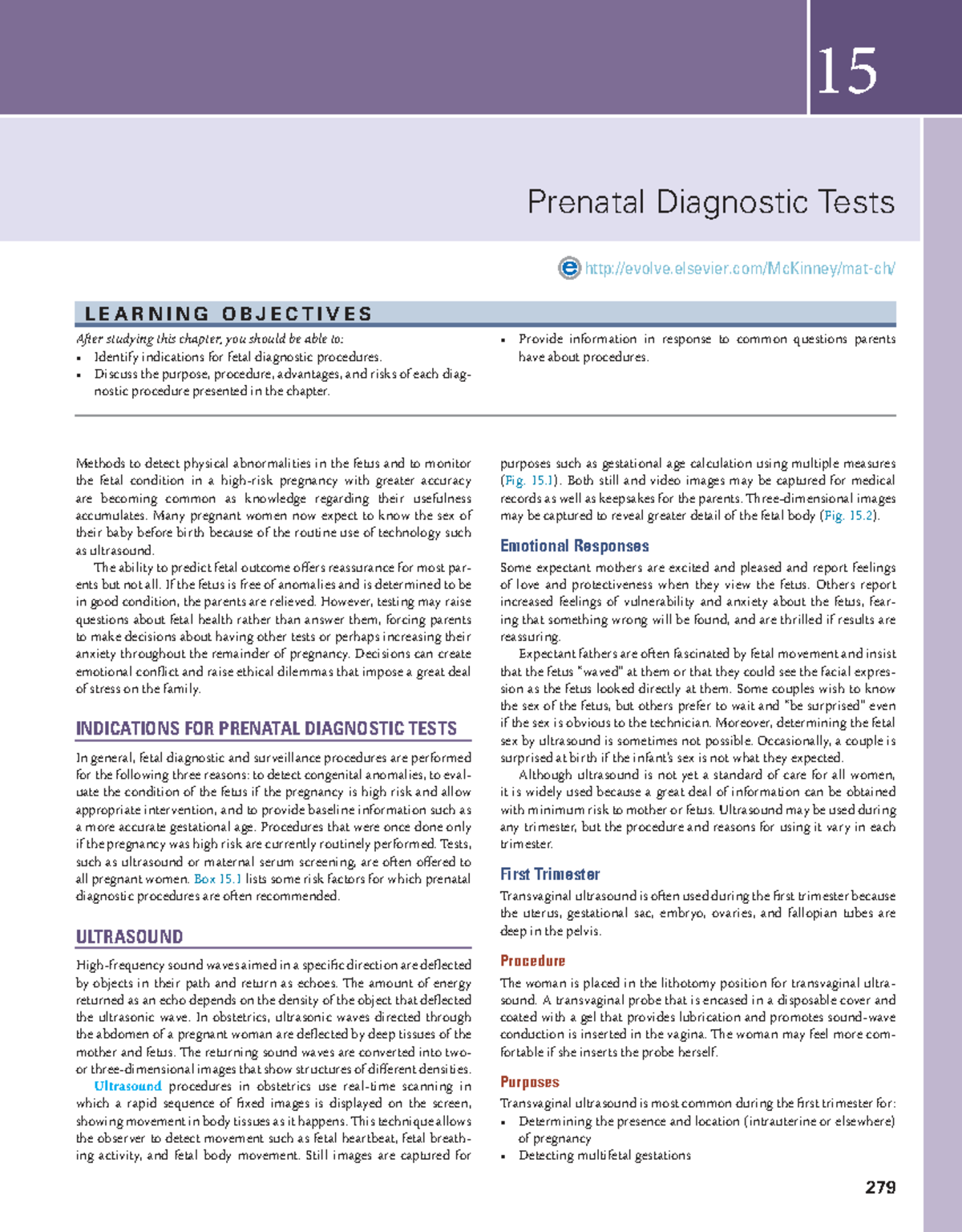 Prenatal Diagnostic Tests & Labor Process Overview (Chapters 15 & 16 ...
