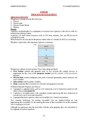OS Unit-2 - Lecture notes 2 - UNIT-II PROCESS MANAGEMENT PROCESS ...