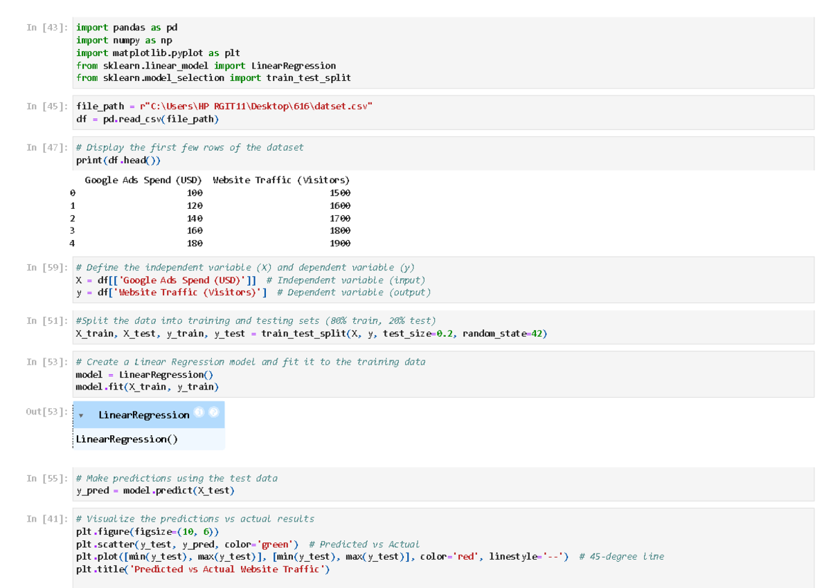 ML Practical Exp 3: Linear Regression Analysis (616) - Studocu