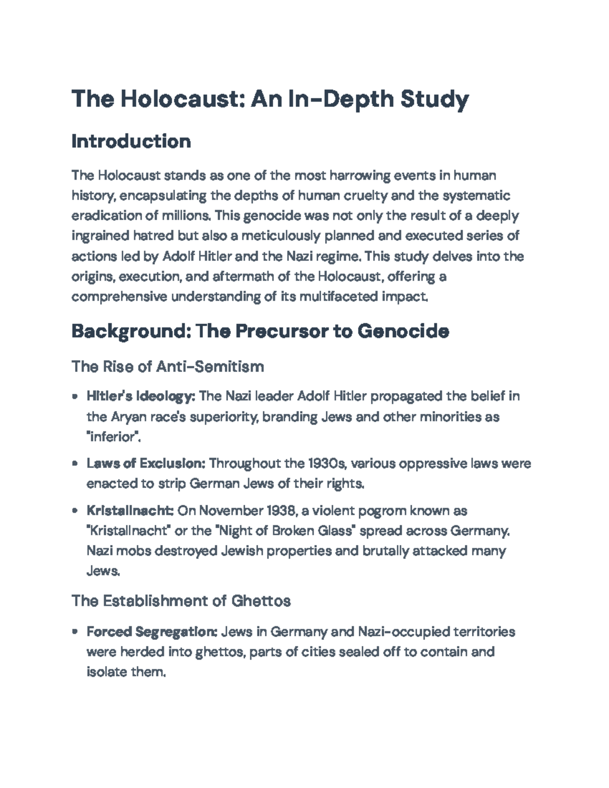 Holocaust Studies: An In-Depth Examination of Genocide and Its ...