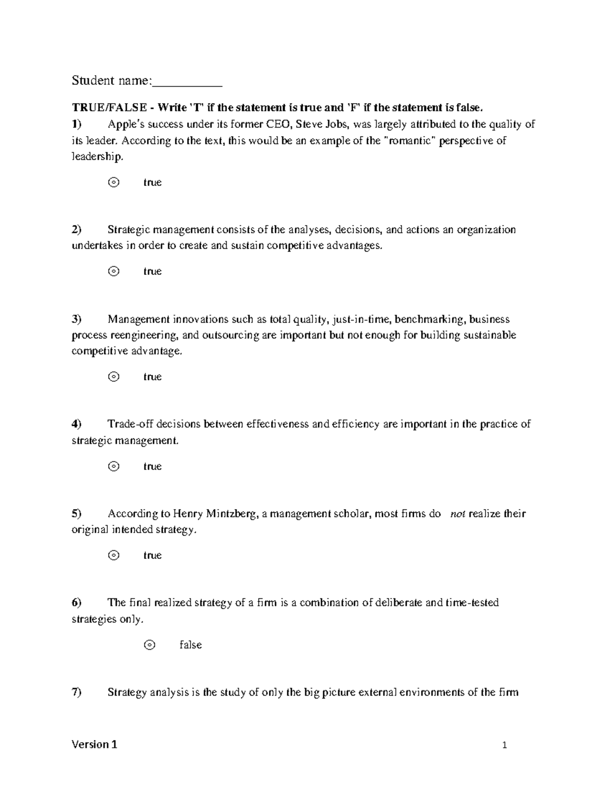 Ch1 - Project Management Practice: True/False & MCQ Review Notes - Studocu