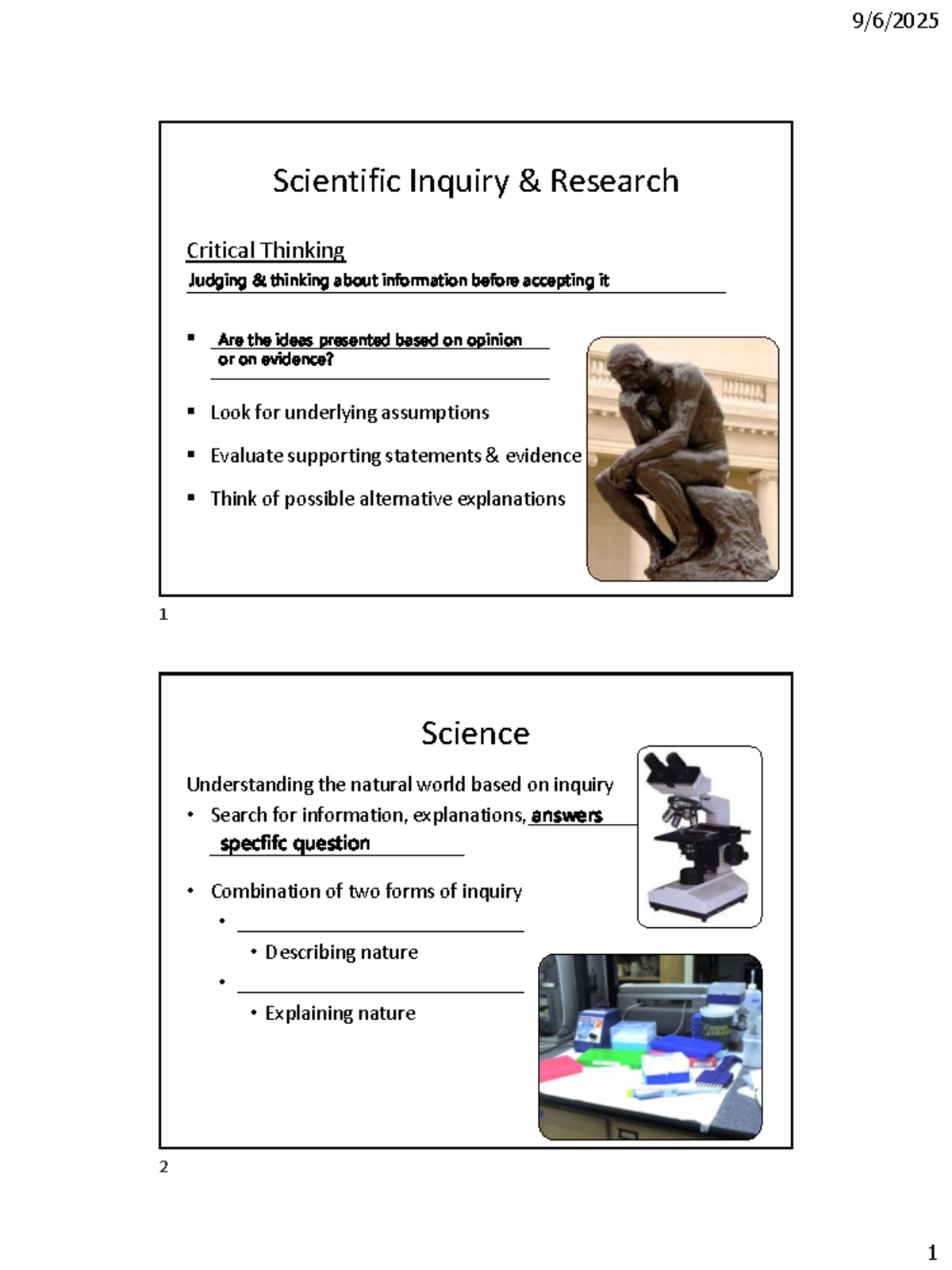 Scientific Inquiry & Research: Understanding Variables in Experiments - Studocu