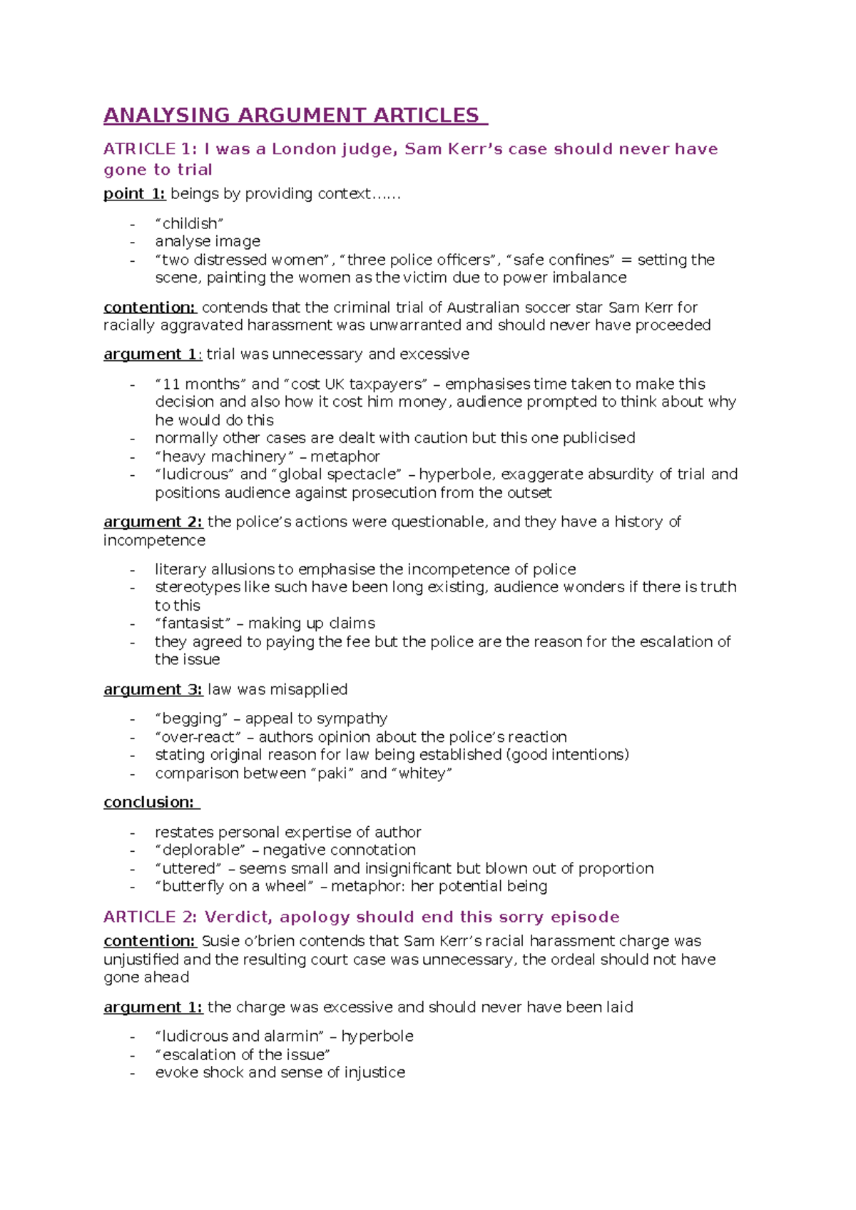 Practice Argument Analysis: Examining Key Articles on Legal and Social ...