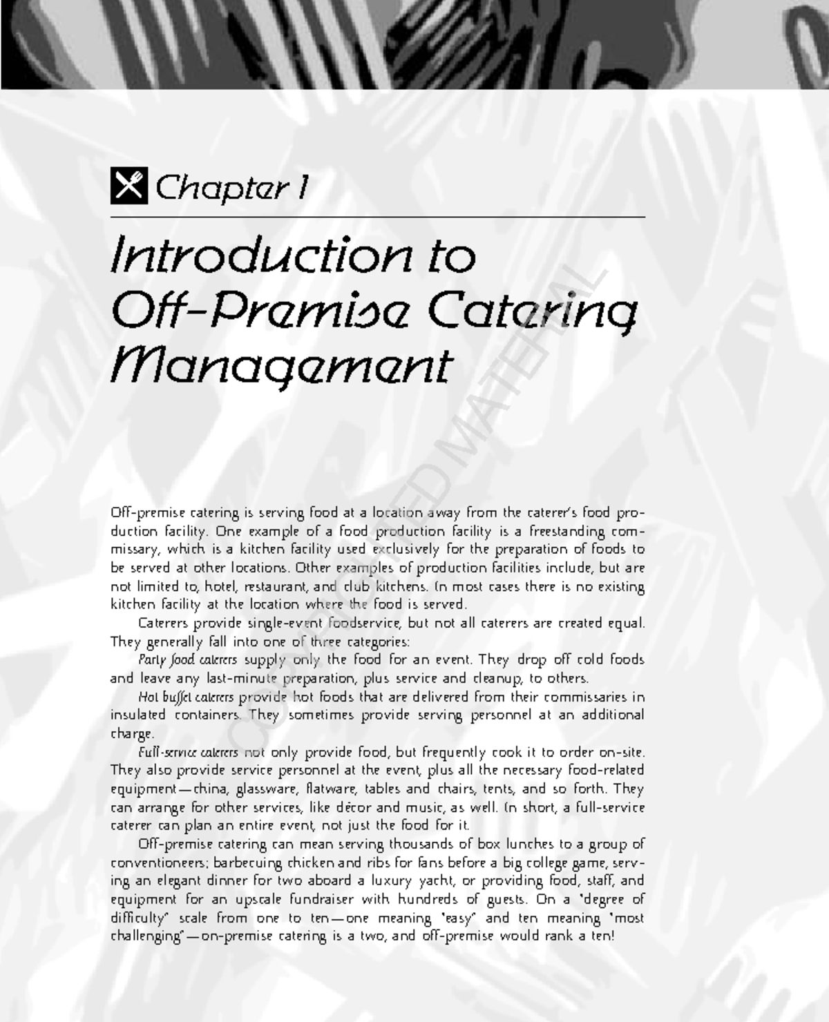 Catering Management 101: Introduction to Off-Premise Catering (G) - Studocu