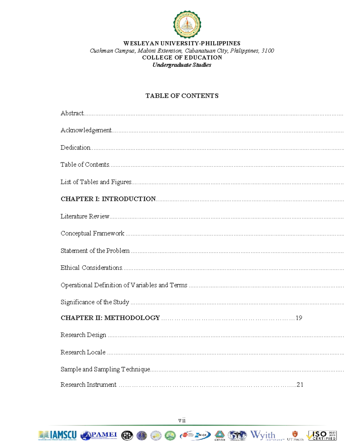 WESLEYAN COE Undergrad Studies Table of Contents Overview - Studocu