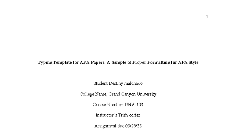 GCU APA 7th Edition Template: Proper Formatting Guide - Studocu