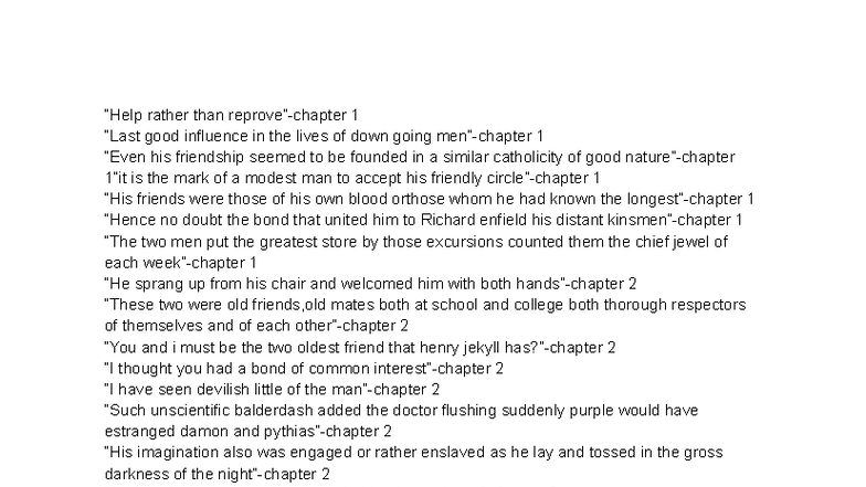 Friendship Quotes Analysis - Dr. Jekyll Theme Insights - Studocu