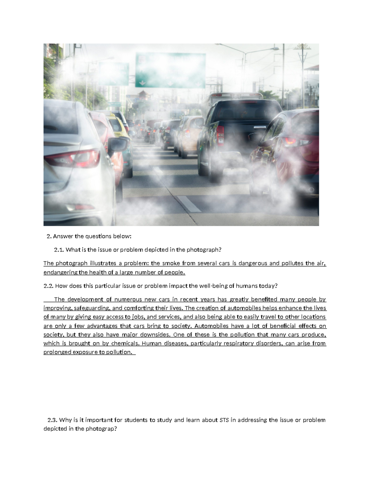 STS Activity Practical: Analyzing Air Pollution Issues and Impacts ...