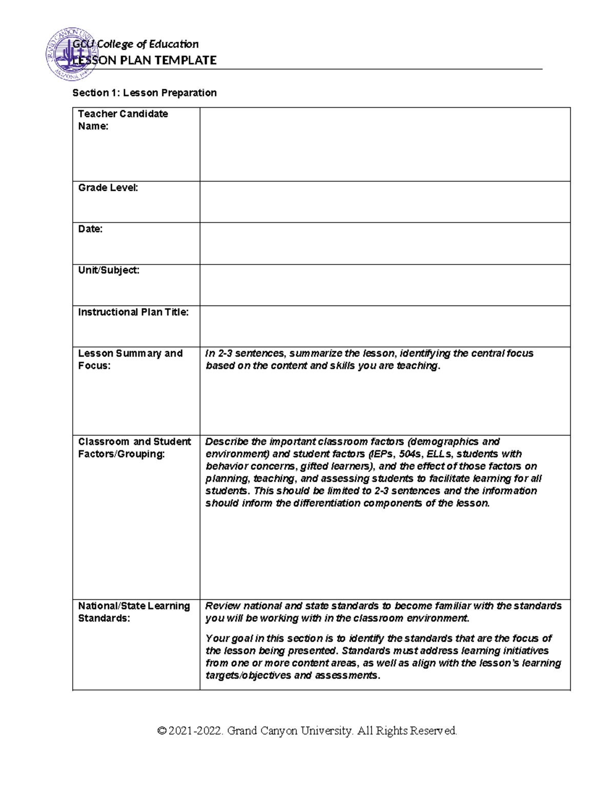 Coe Lesson Plan Template for Differentiated Instruction - Studocu