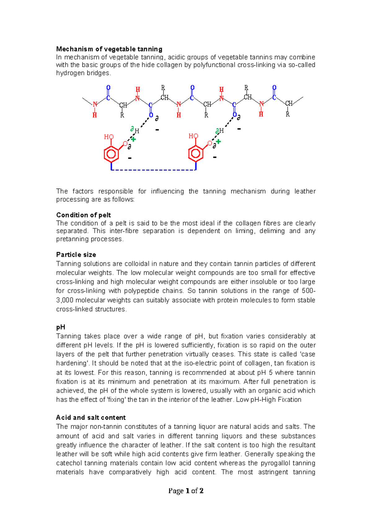 Mechanism of Vegetable Tanning in Leather Production - Studocu