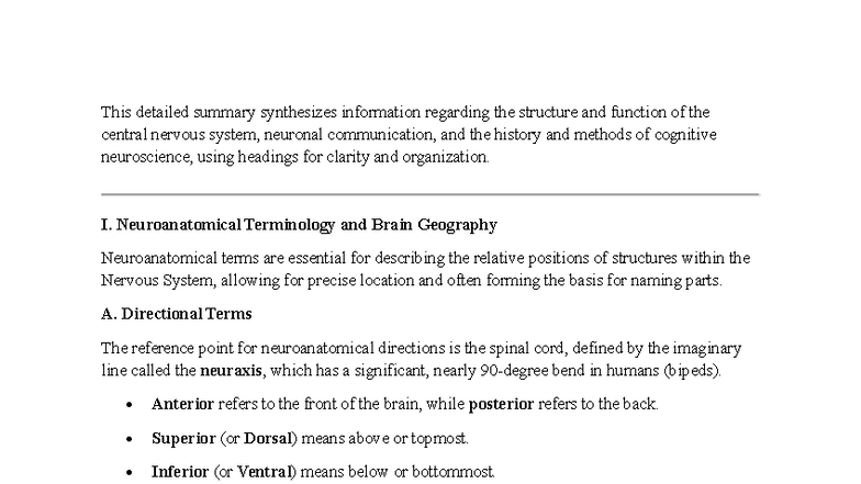 CNS 101: Brain Structure, Function, and Cognitive Neuroscience Methods ...