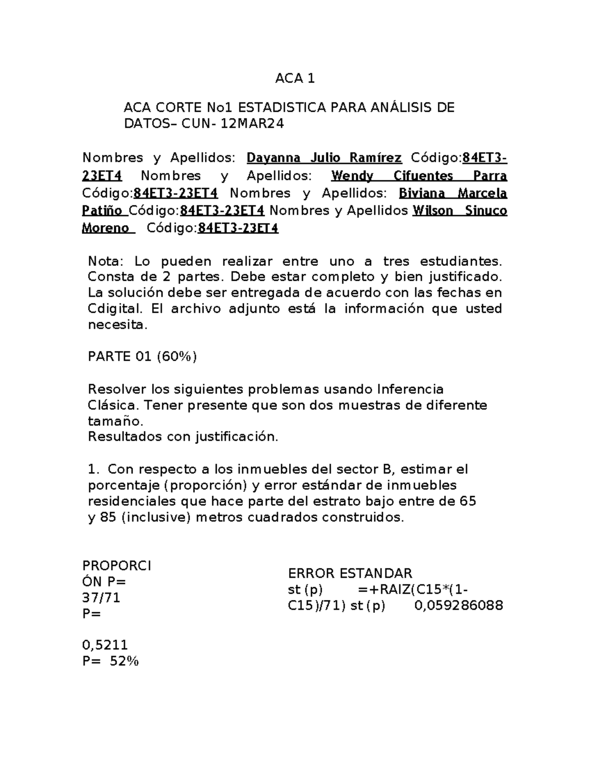 719018729-ACA-01- Estadistica-PARA- Analisis-DE- Datos- Final - ACA 1 ACA CORTE No1 ESTADISTICA ...