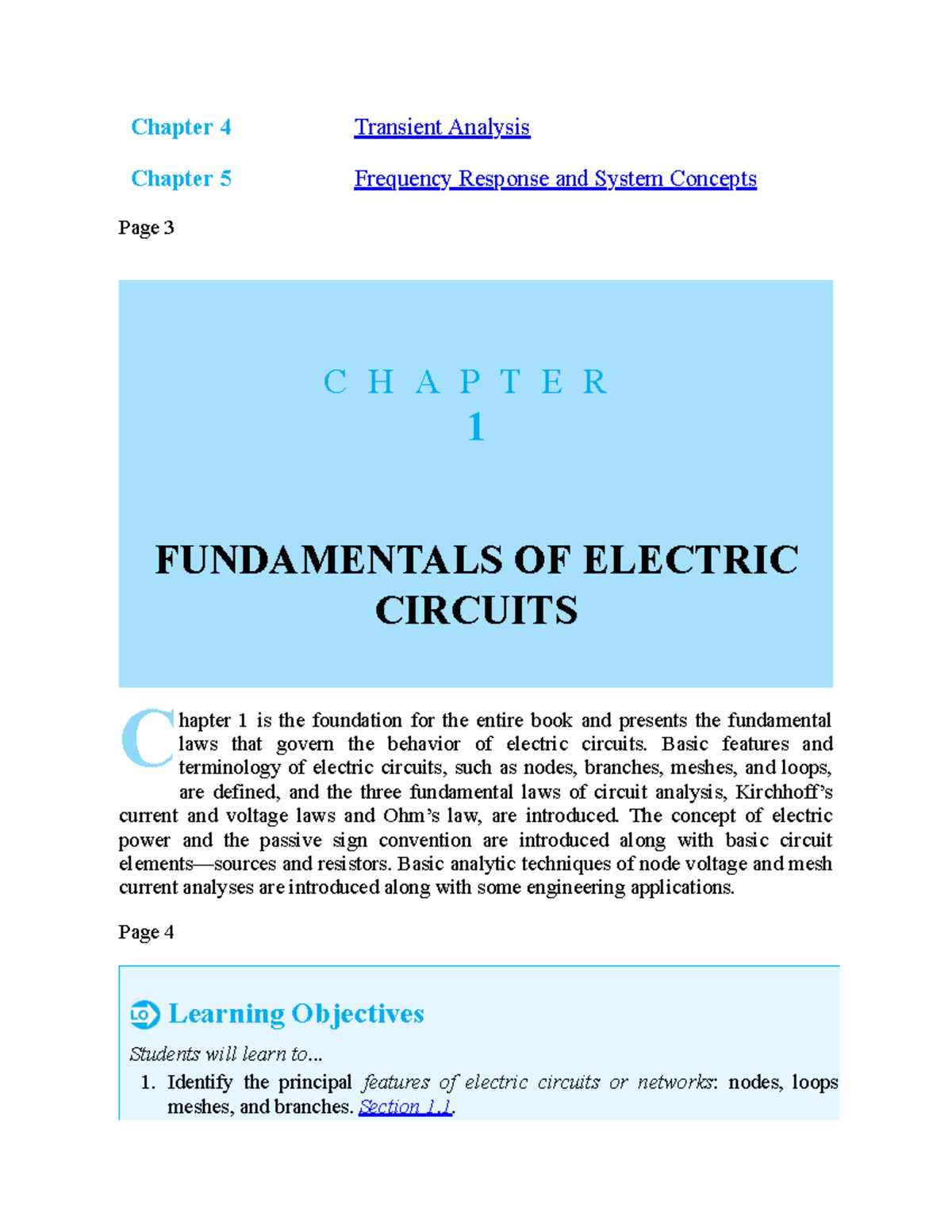 Fundamentals of Electric Circuits: Node Voltage & Mesh Current Methods (Chapter - Studocu