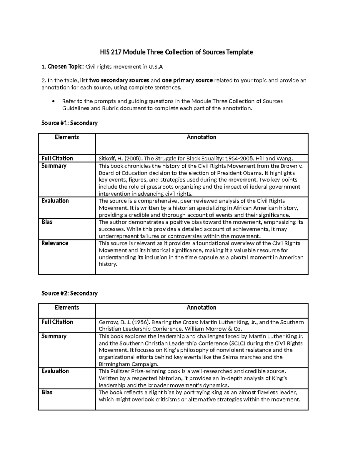 HIS 217 Module Three Collection of Sources-graves - HIS 217 Module ...
