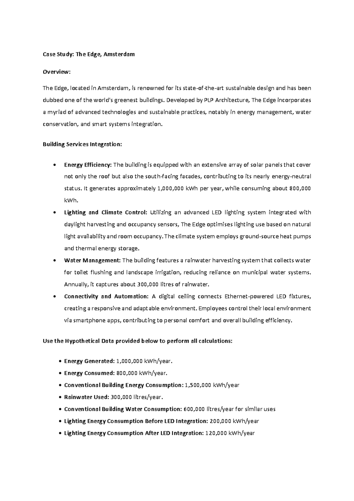 BSS Class Exercise - Case Study on The Edge, Amsterdam Sustainability ...