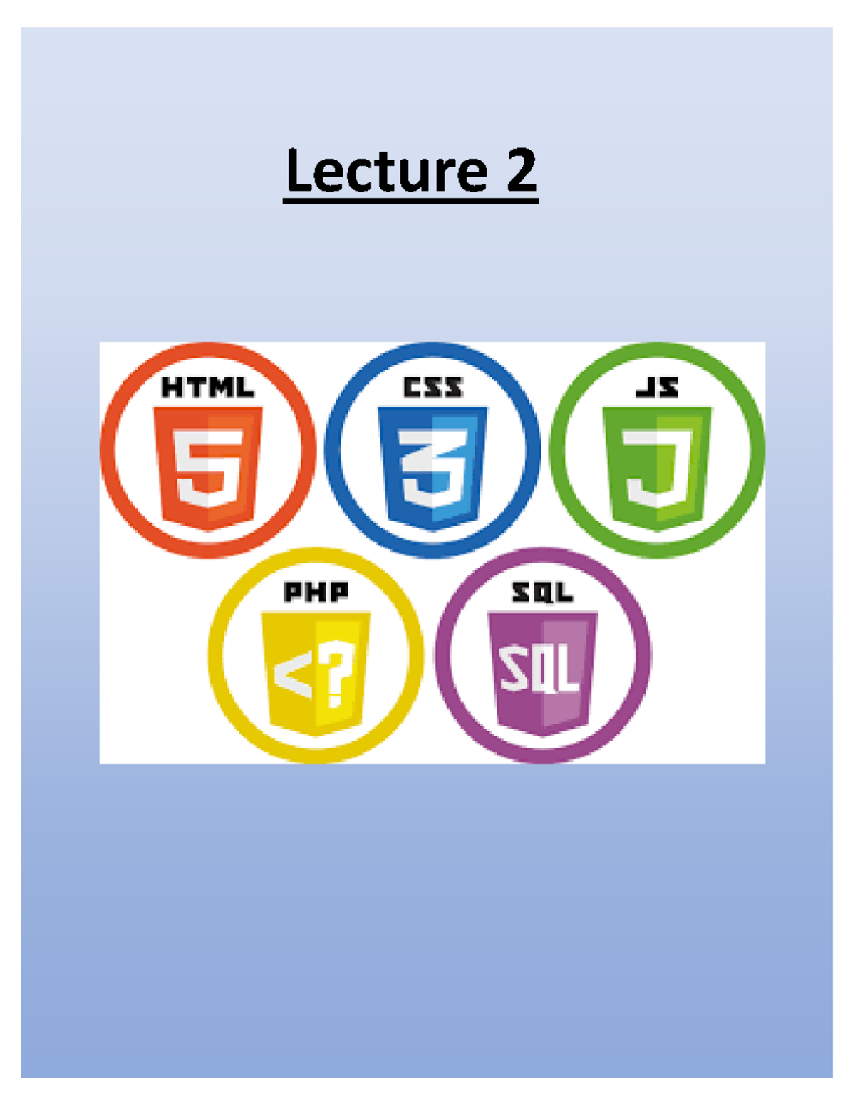 Lect2 - HTML Tables: Structure, Borders, and Merging Cells - Studocu