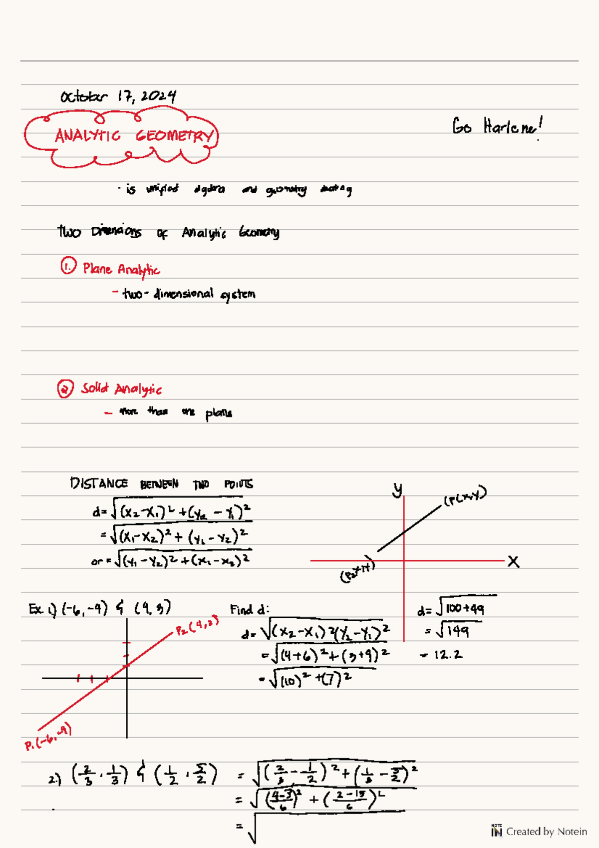 Analytic Geometry (Course Code: AG 101) - Key Concepts & Circle ...