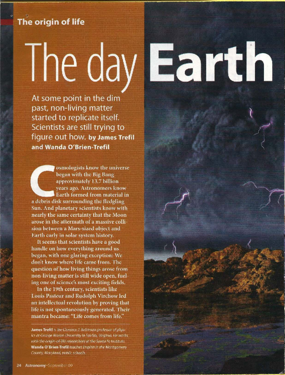 Nicole Beley - Earth Comes to Life Article - The origin of life The day ...