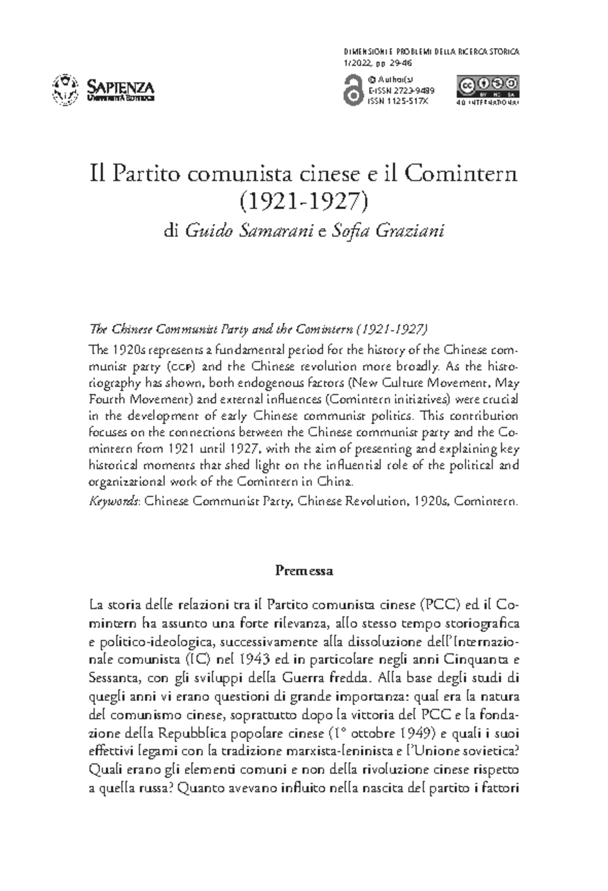 Il PCC e il Comintern: Analisi Storica e Politica (2022) - Studocu