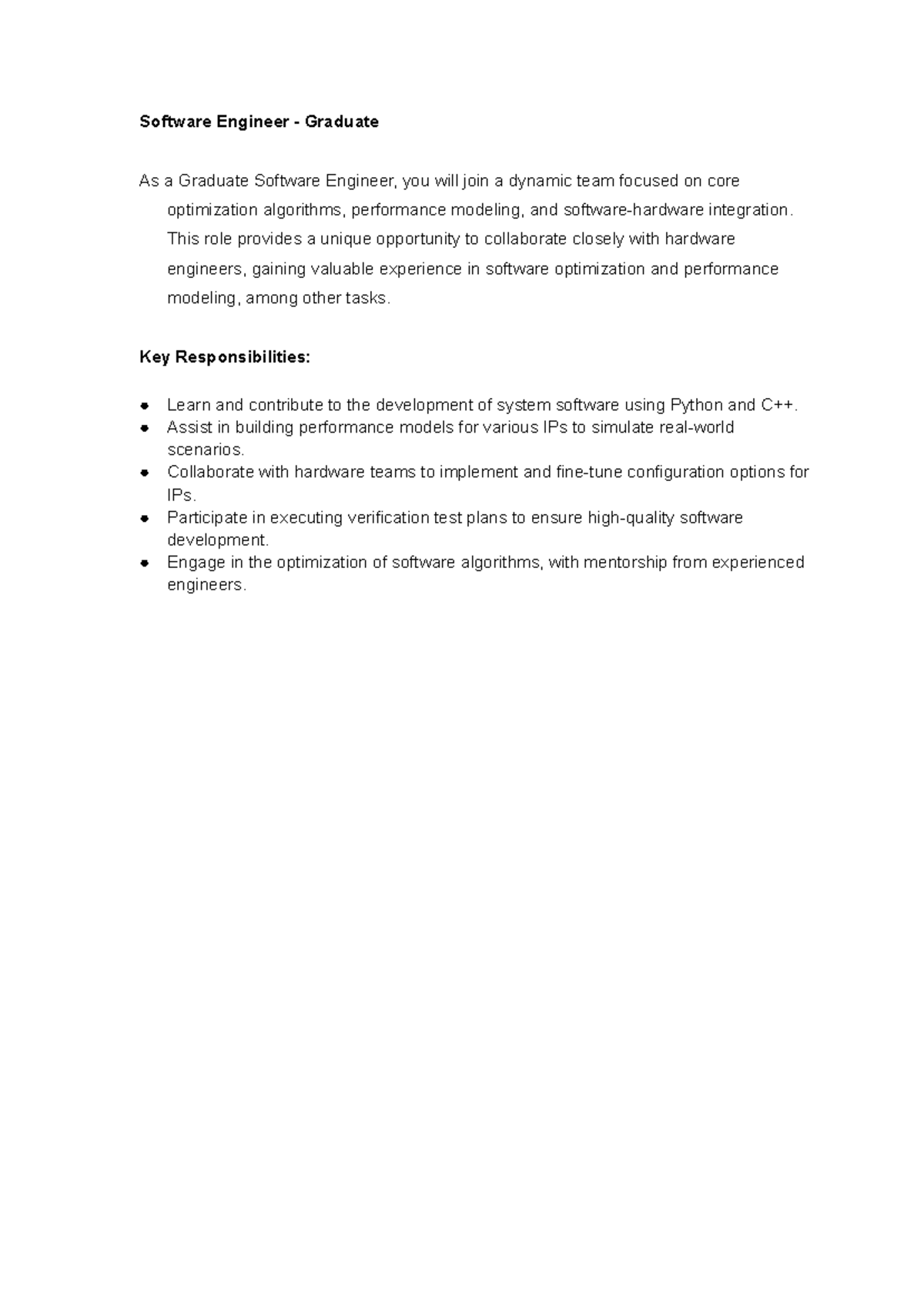 Software Engineer Role Overview - Baya Systems - Studocu