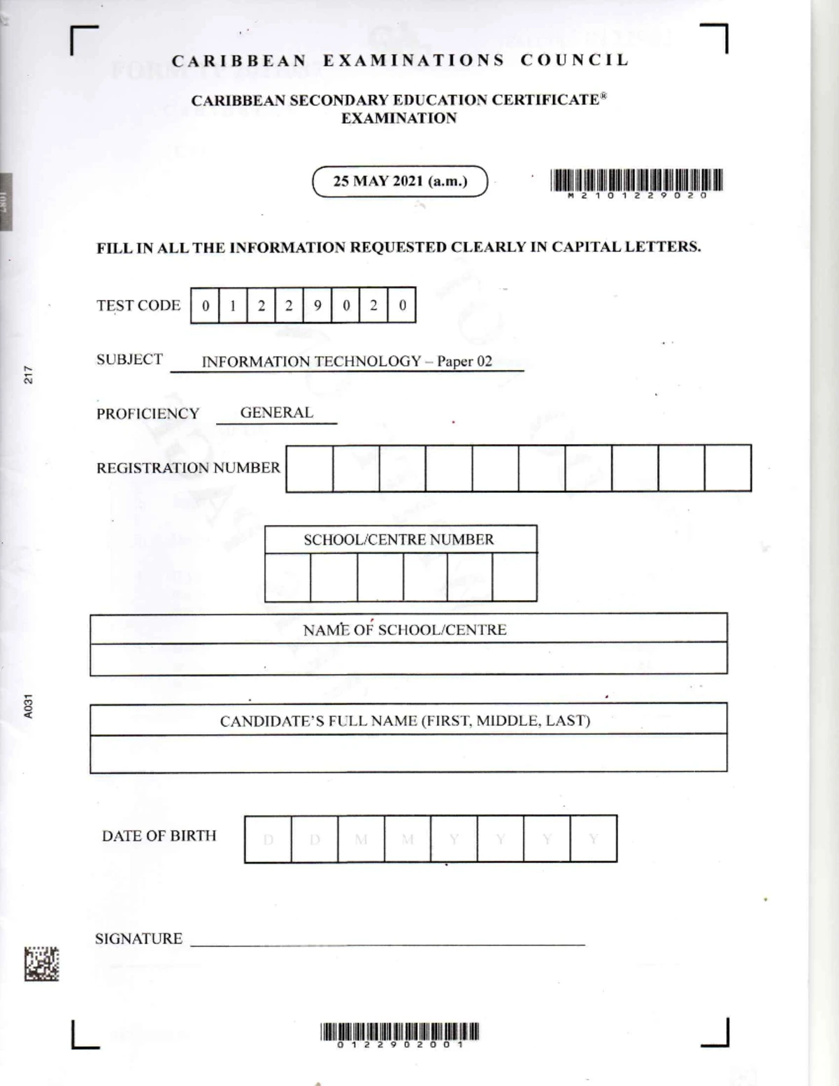 Cxc csec it p2 2022 june - Information Technology - Studocu