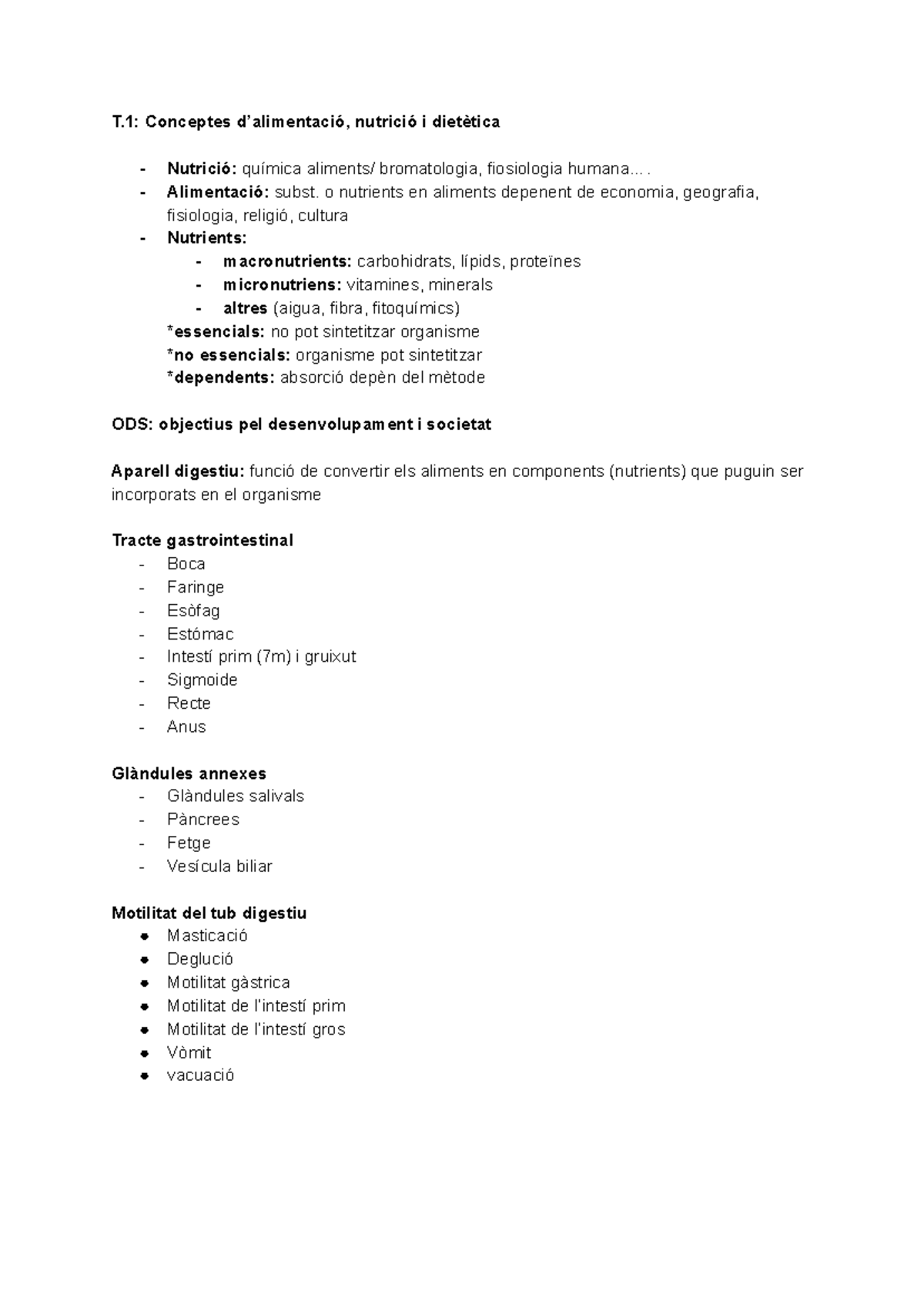 Fisiologia de la Nutrició - 1er Nutrició Humana i Dietètica (T.1) - Studocu
