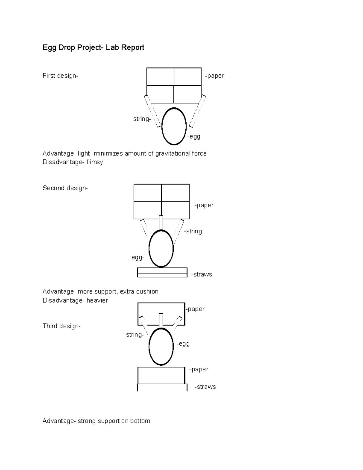 Egg Drop Project - Lab Report Assignment Analysis - Studocu
