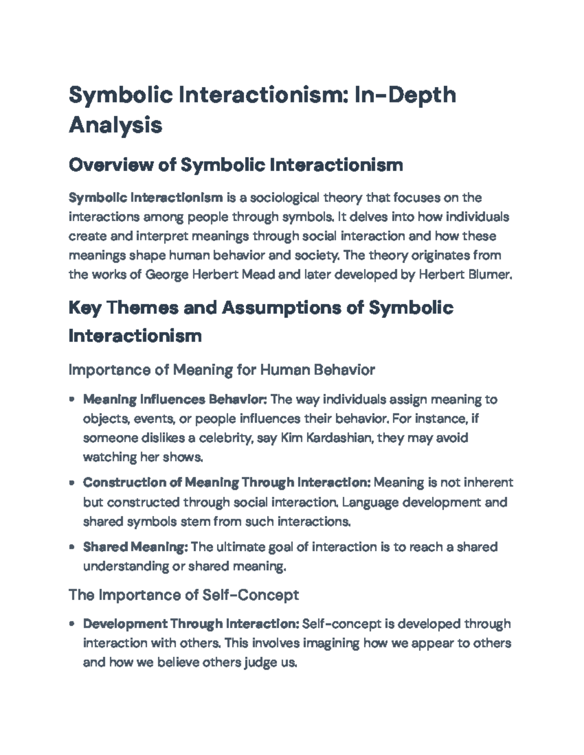 Symbolic Interactionism: Key Concepts, Applications, and Critiques ...