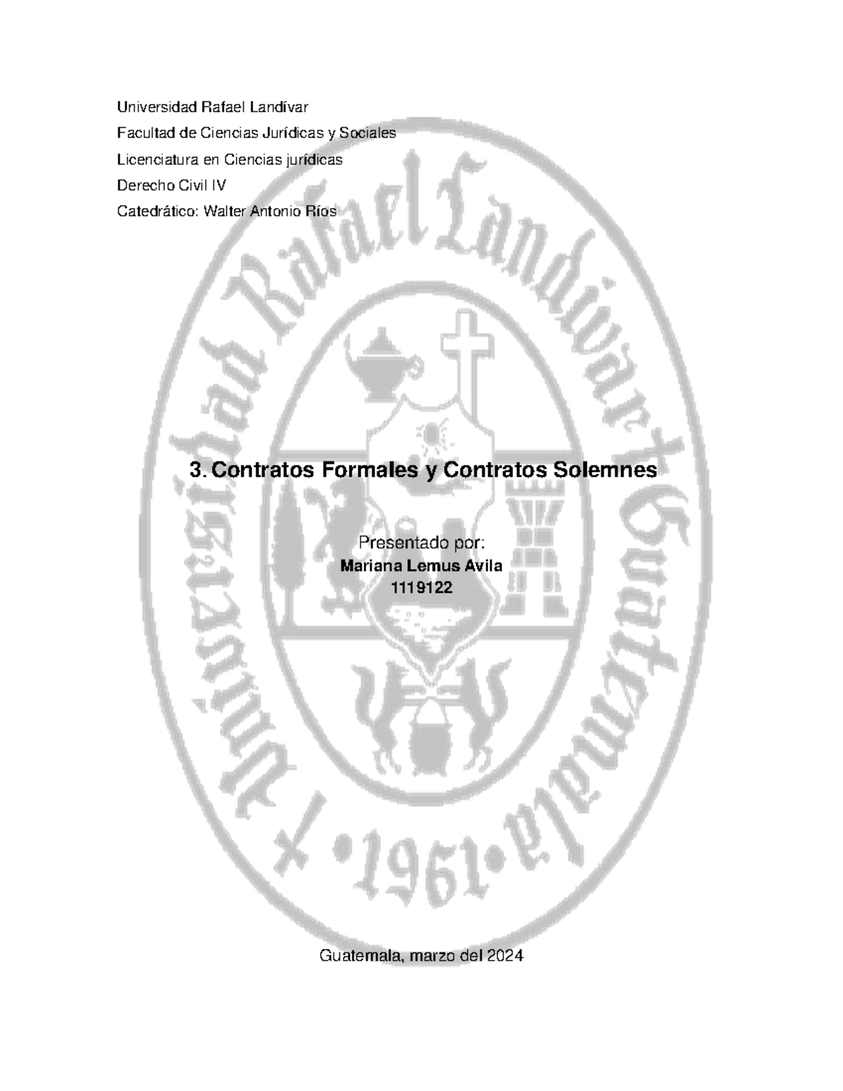 Tipos de contrato-C4 - Universidad Rafael Landívar Facultad de Ciencias Jurídicas y Sociales ...