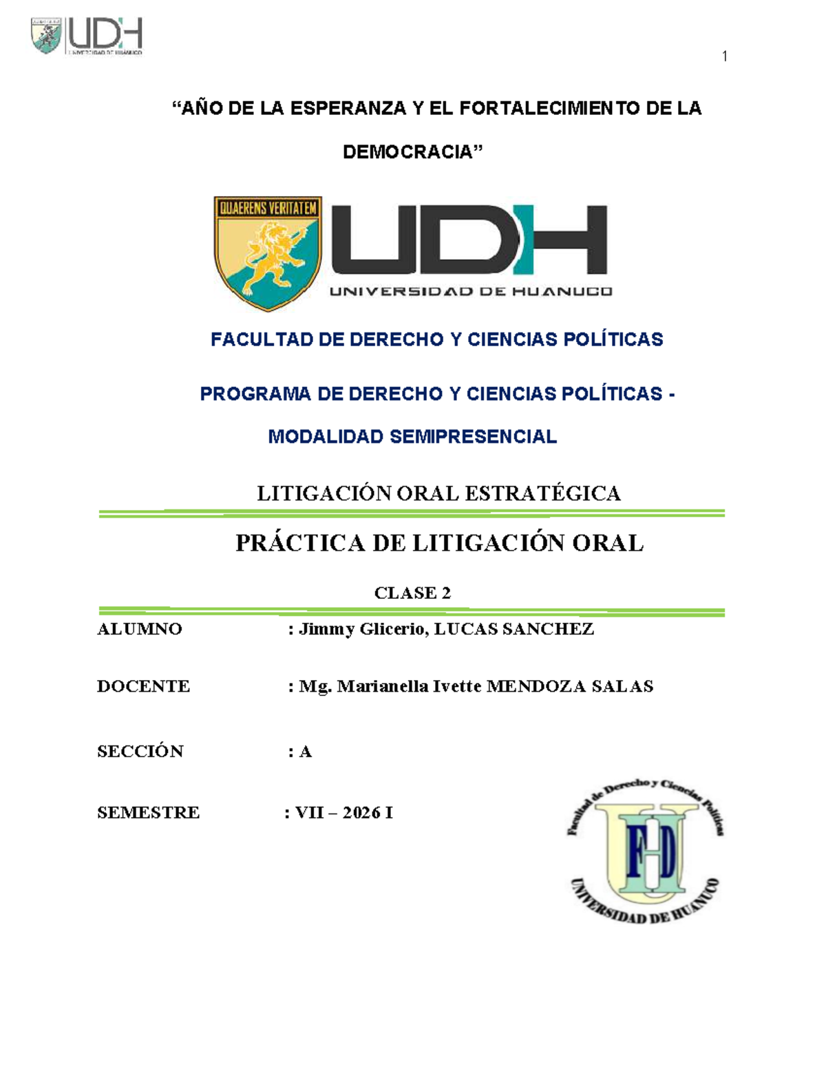 Práctica N° 2: Procesos Especiales en el Nuevo Código Procesal Penal ...