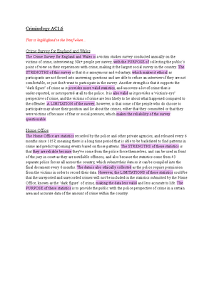 WJEC Criminology Unit 1 AC1.4 (IN FULL) - Media Reporting of Crime (AC1 ...